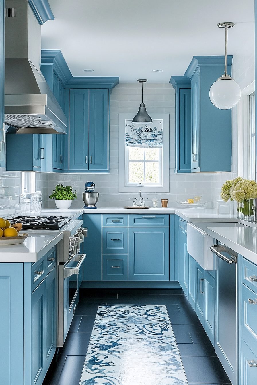 19 Powder Blue Kitchen Cabinets For A Fresh And Airy Kitchen Design ...