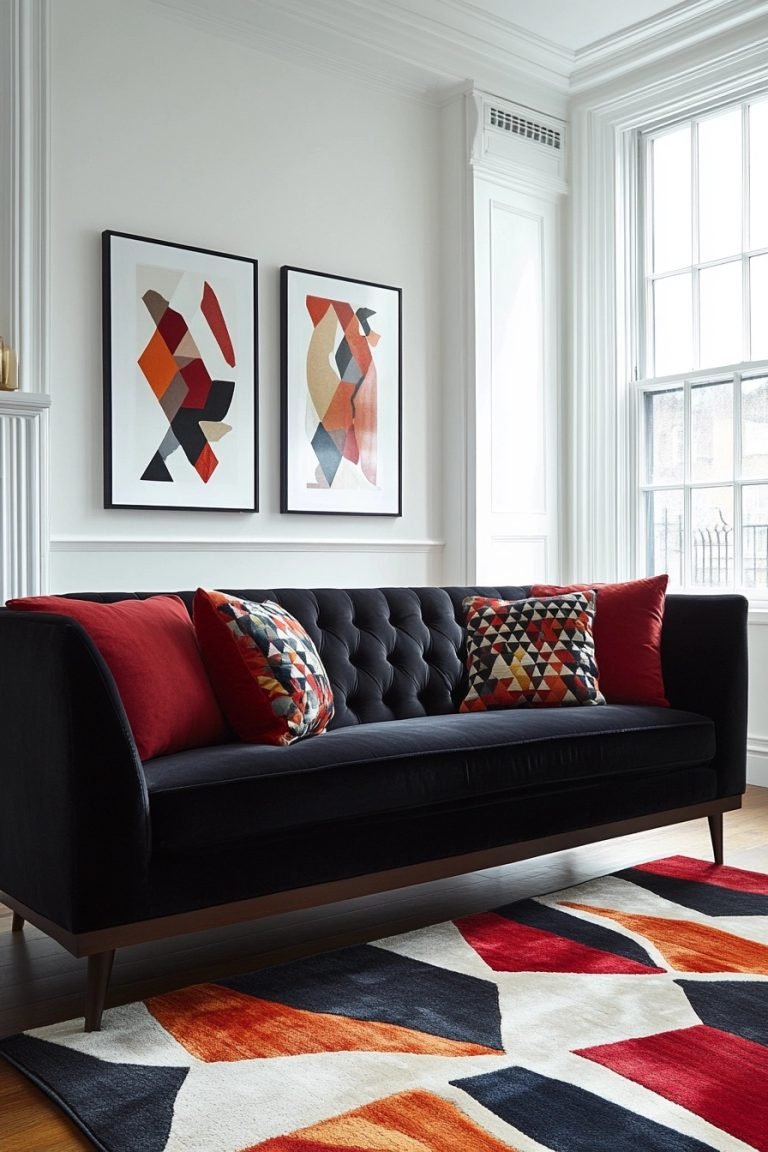 29 Black Couch Living Room Ideas To Make A Statement With Dark ...