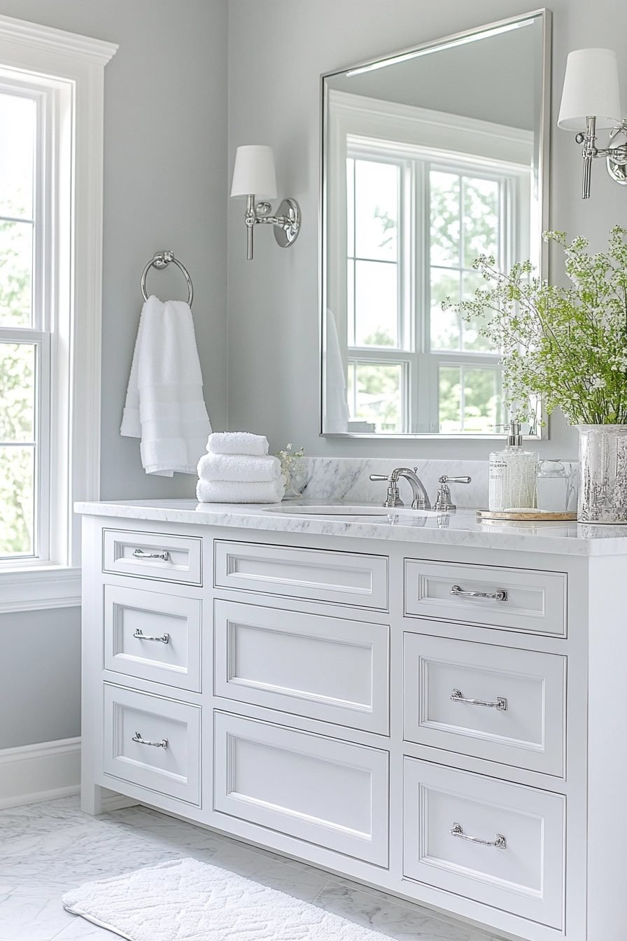 29 Grey Bathroom Decor Ideas For A Soft And Neutral Aesthetic ...