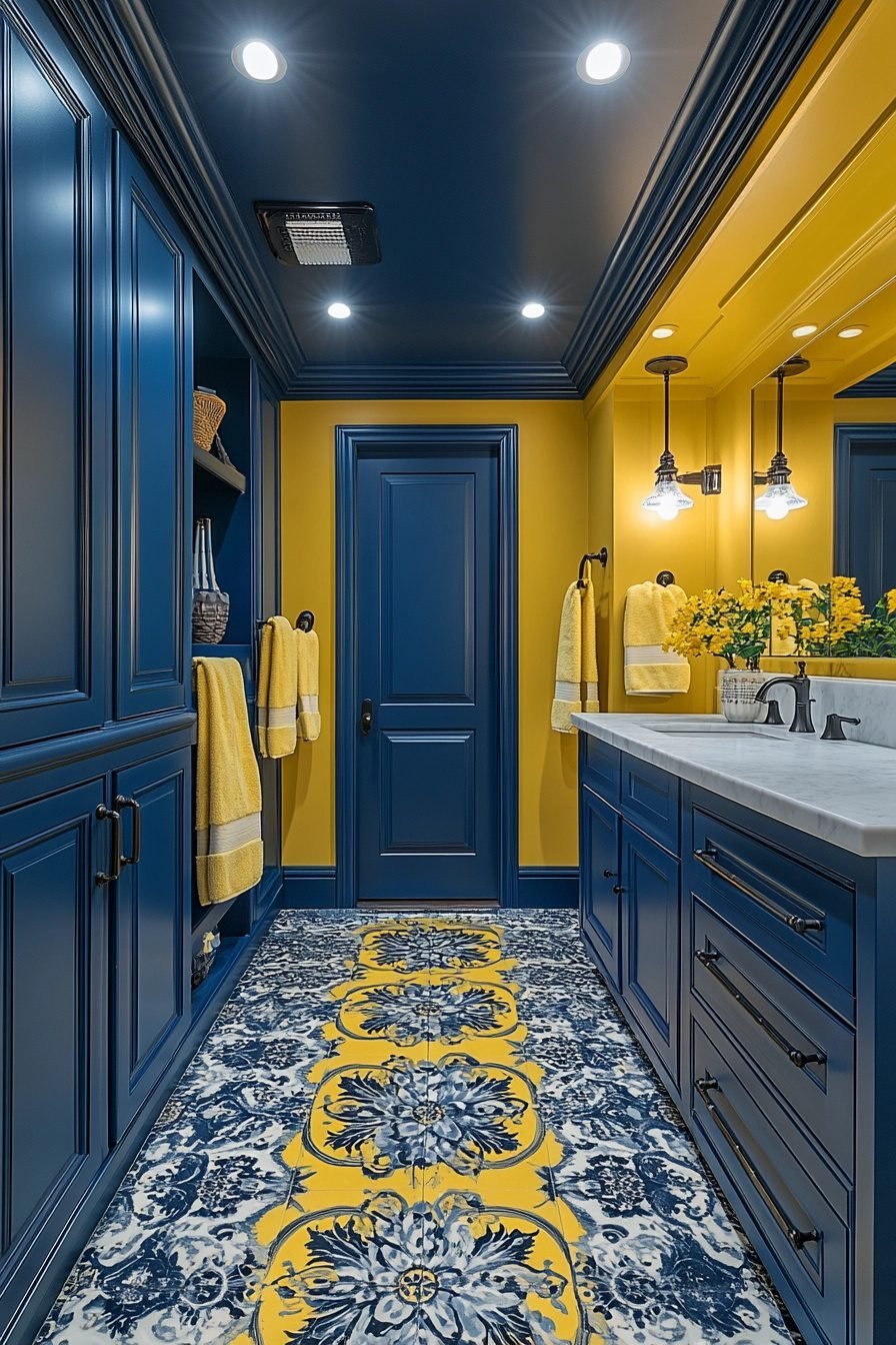 29 Yellow And Blue Bathroom Ideas For A Lively And Elegant Look ...