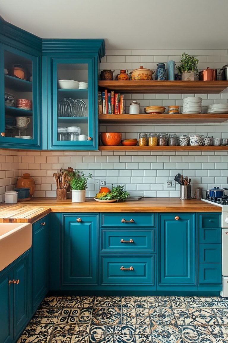 19 Blue Kitchen Cabinets That Bring Color And Personality To Your Space ...