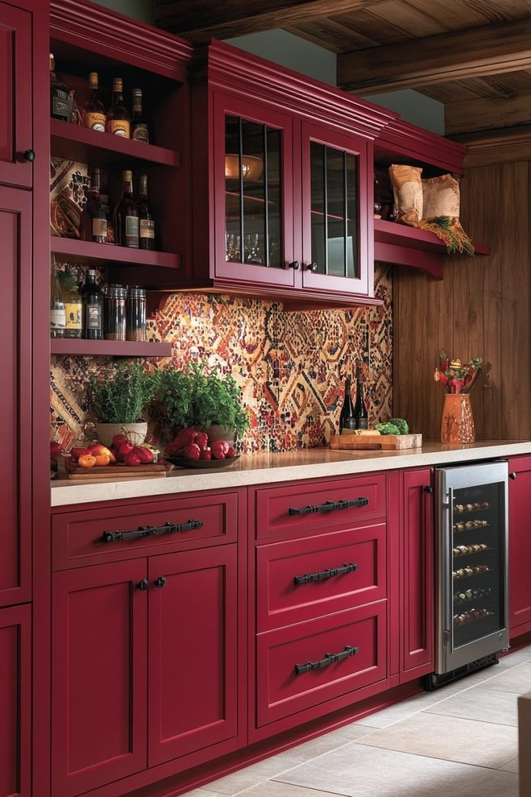 19 Red Kitchen Cabinets For A Striking And Unique Kitchen Design ...