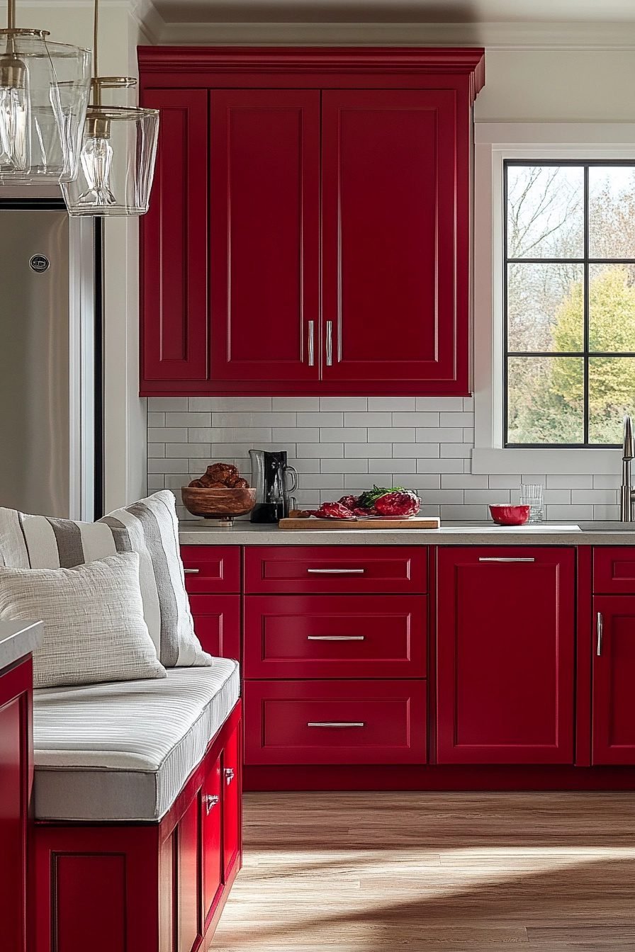 19 Red Kitchen Cabinets For A Striking And Unique Kitchen Design ...