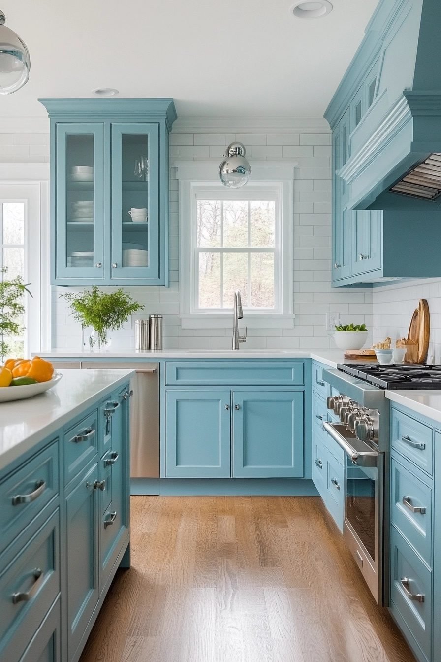 19 Blue Kitchen Cabinets That Bring Color And Personality To Your Space ...
