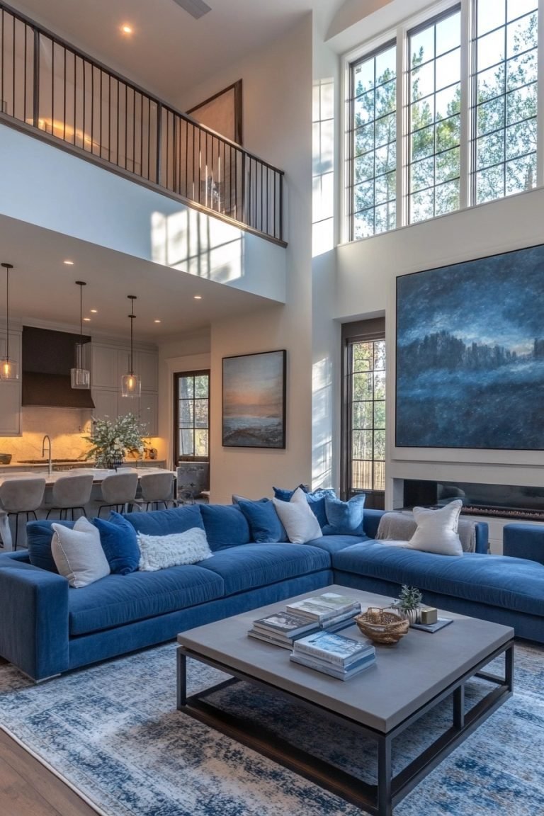 29 Blue Couch Living Room Ideas For A Calm And Sophisticated Vibe ...