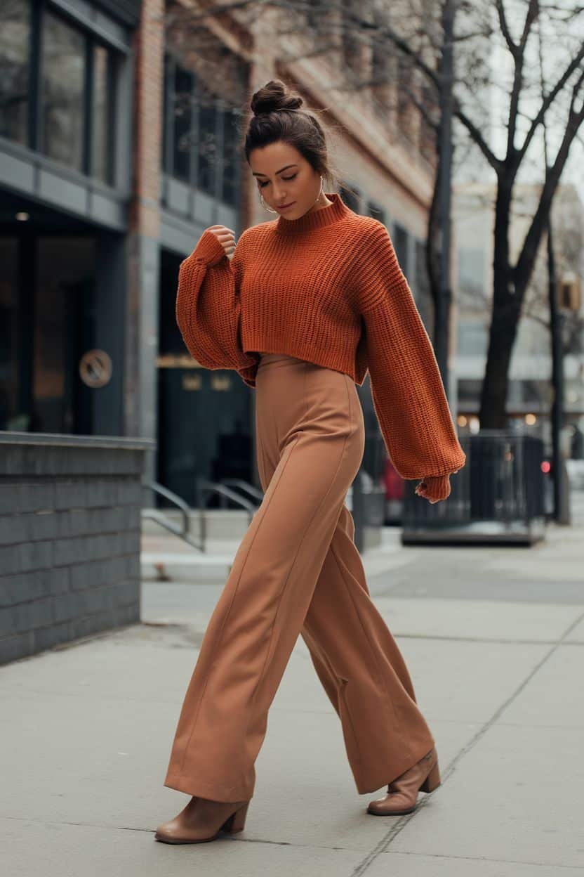 Styling My Cropped Knit Sweater Outfit For Fall