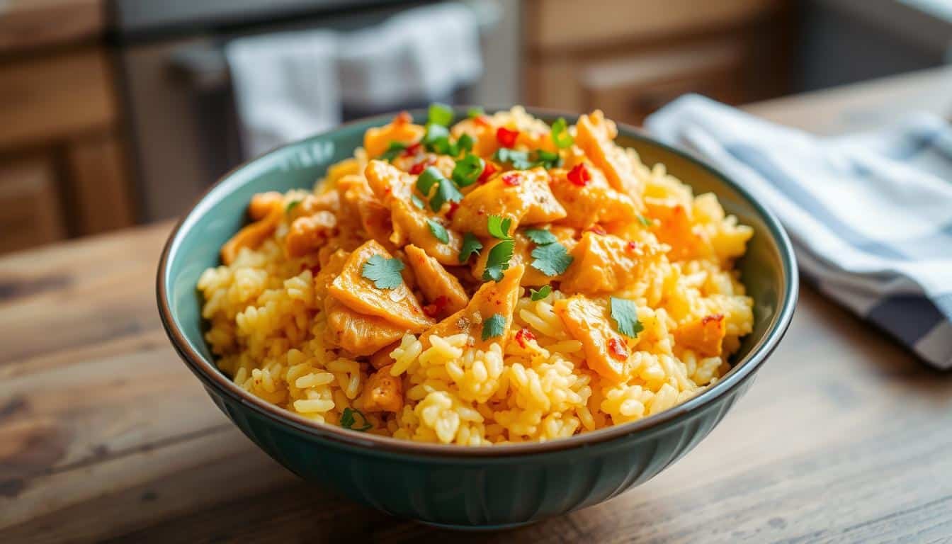 Easy Buffalo Chicken And Cheddar Rice Recipe