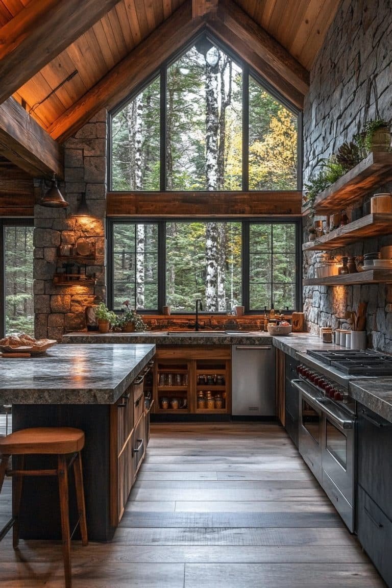 29 Log Home Kitchens With Rustic Designs And Modern Conveniences ...