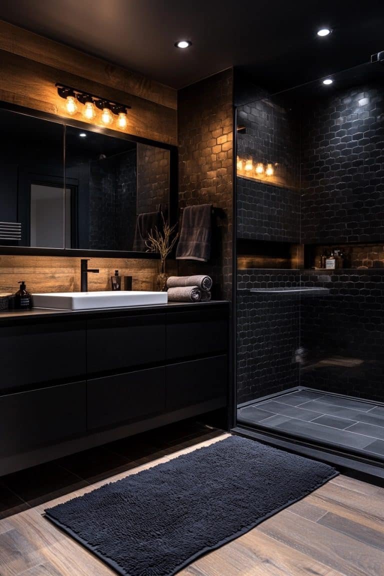 29 Black Bathroom Ideas For A Unique And Bold Statement - Courtneys World