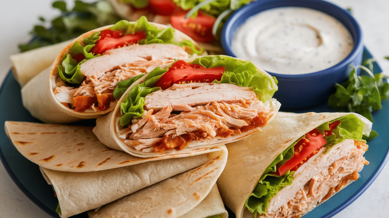 15-Minute BBQ Ranch Chicken Wraps - Courtneys World