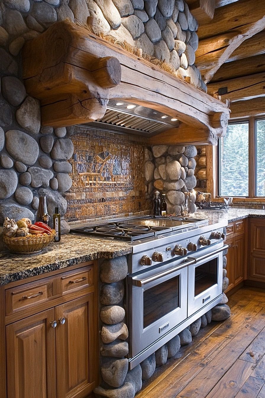 29 Log Home Kitchens With Rustic Designs And Modern Conveniences ...