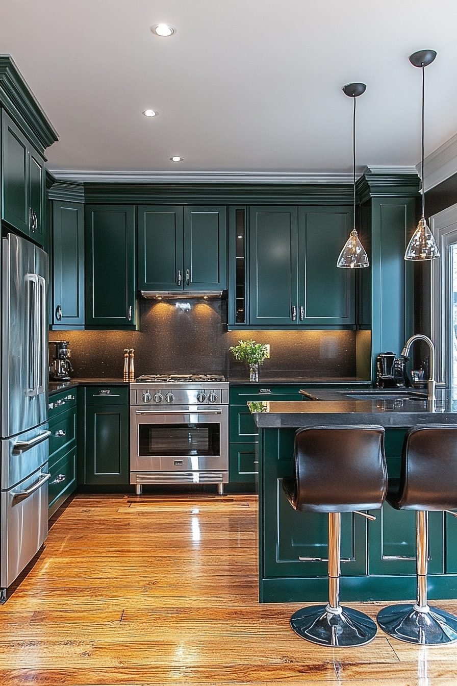 29 Dark Green Kitchen Cabinets To Transform Your Kitchen Style ...