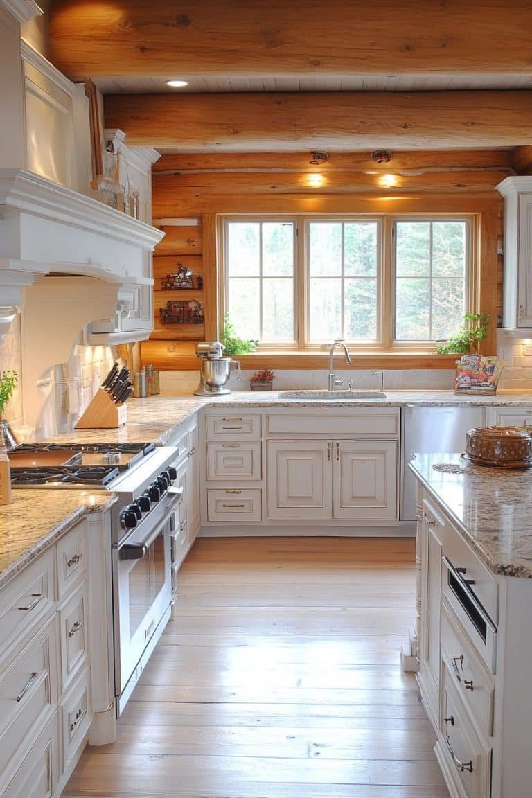 29 Log Home Kitchens With Rustic Designs And Modern Conveniences ...