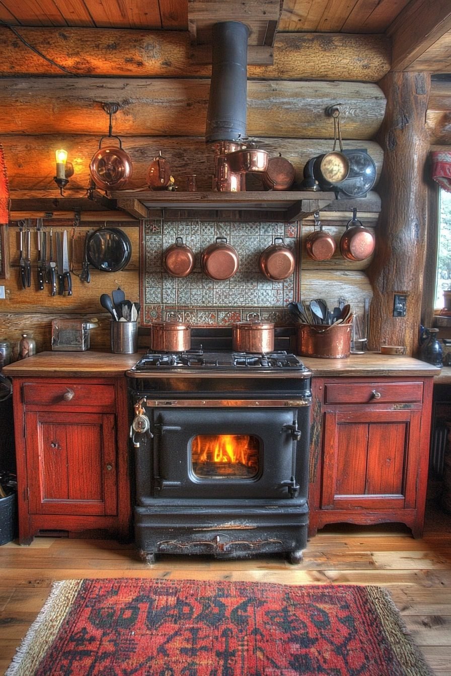 29 Log Home Kitchens With Rustic Designs And Modern Conveniences ...