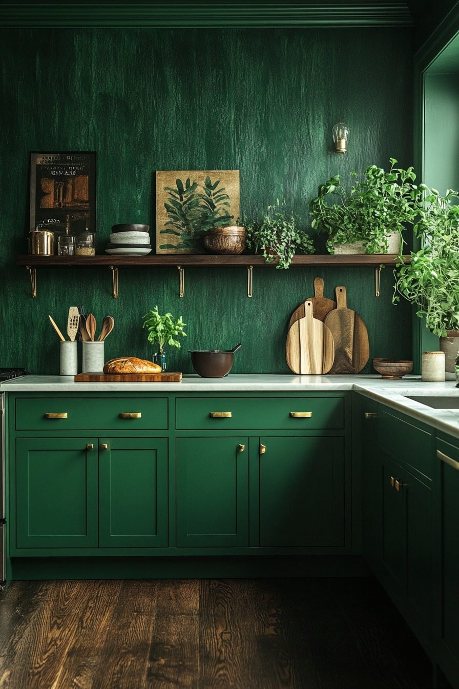 29 Dark Green Kitchen Cabinets To Transform Your Kitchen Style ...