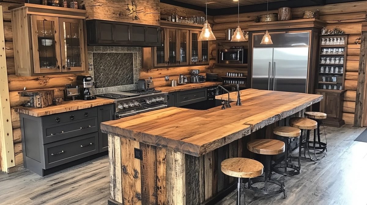 29 Log Home Kitchens With Rustic Designs And Modern Conveniences ...