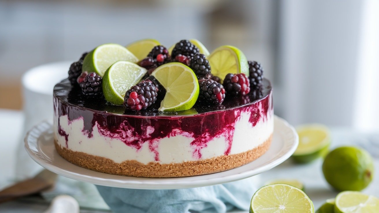 Zesty No-Bake Blackberry Lime Cheesecake - Courtneys World