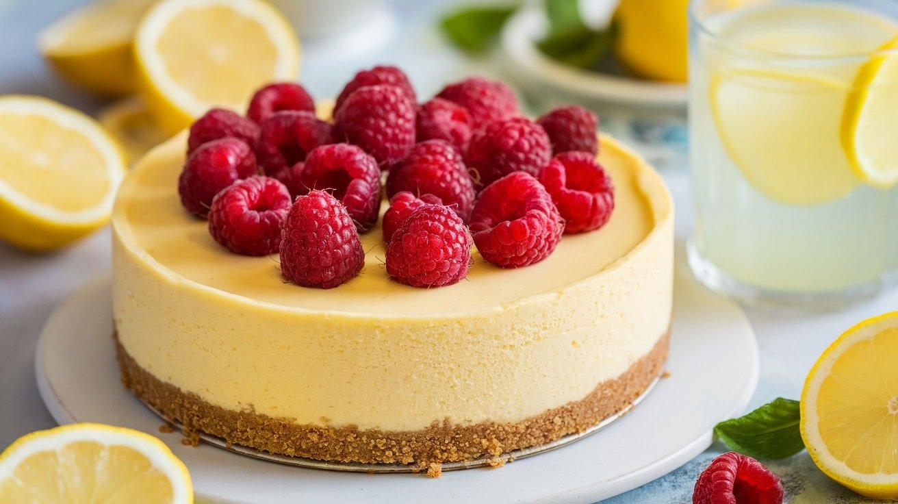 Refreshing No-Bake Raspberry Lemonade Cheesecake - Courtneys World