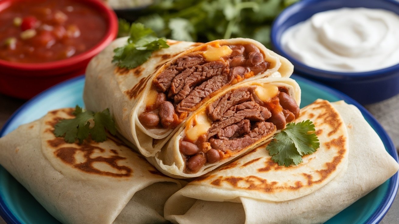 Savory Beef And Bean Burritos Recipe - Courtneys World