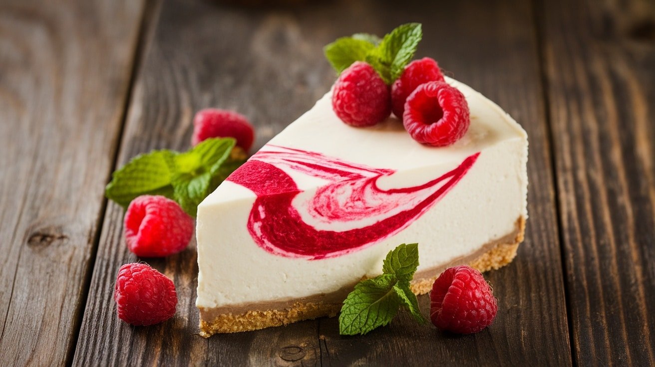 Irresistible No-Bake White Chocolate Cheesecake With Raspberry Swirl ...