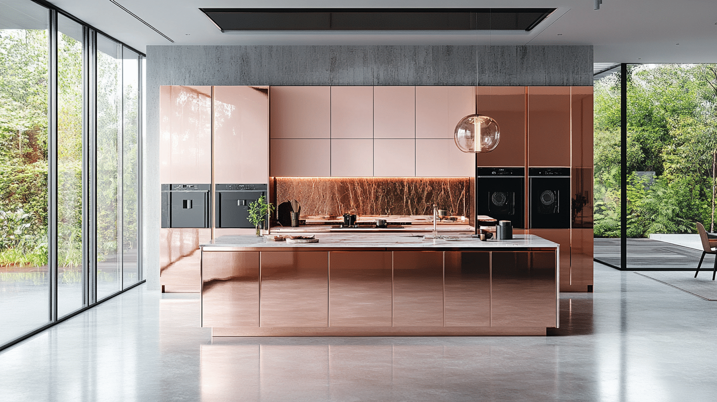 29 Rose Gold Kitchen Cabinets That Bring Glamorous Warmth And Modern ...